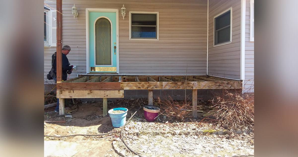 Gray Composite Front Deck - Project by Carolyn at Menards®