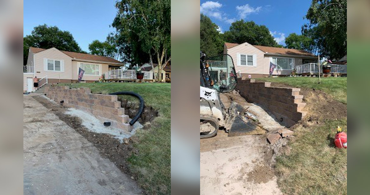 New Retaining Wall with Drainage Pipe - Project by Austin at Menards®