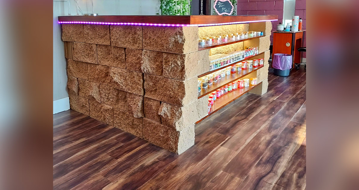 Split Concrete Block Sales Desk - Project by Don at Menards®