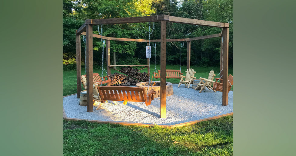 Octagon Fire Pit & Swings - Project by Barry at Menards®