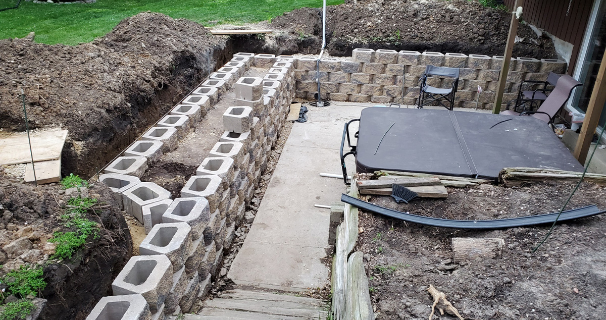 Patio Retaining Walls & Pavers - Project by Raymond at Menards®