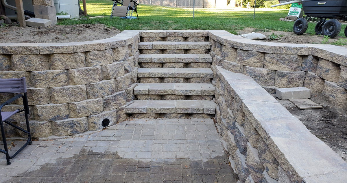 Patio Retaining Walls & Pavers - Project by Raymond at Menards®