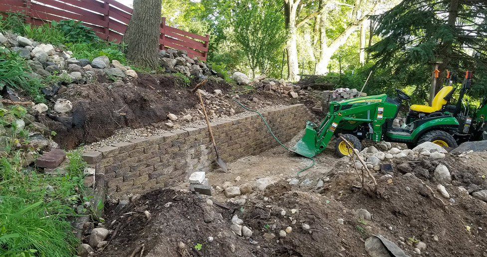 Backyard Excavation & Retaining Wall - Project by Danny at Menards®