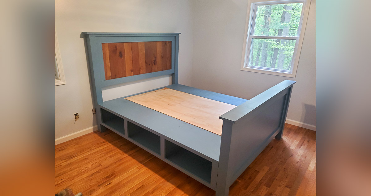 Menards Bed Frame Harper & Bright Designs Gray Wood Frame Twin Size