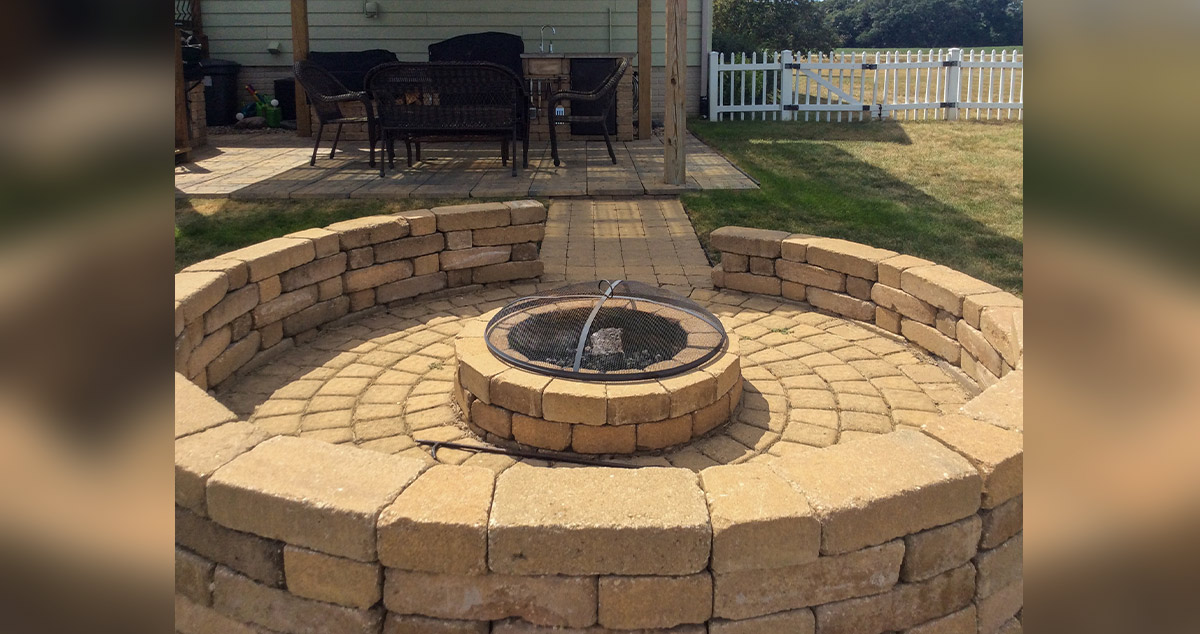 Fire Pit, Seating & Walkway - Project by Benigno at Menards®