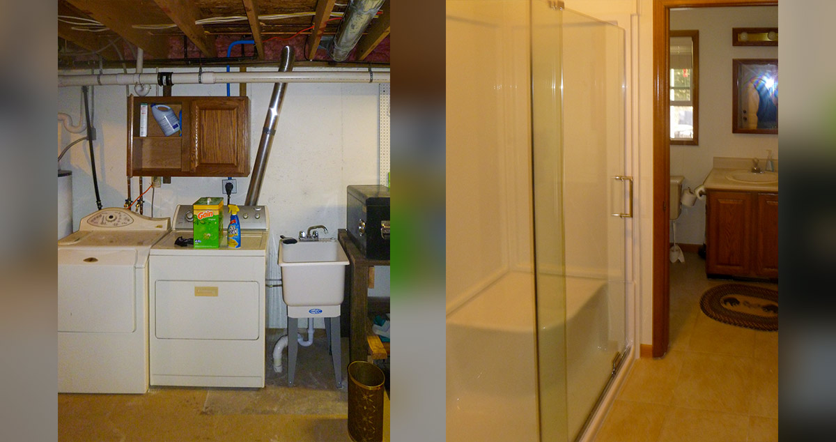 Full Size Shower & Laundry Area - Project by Roland at Menards®