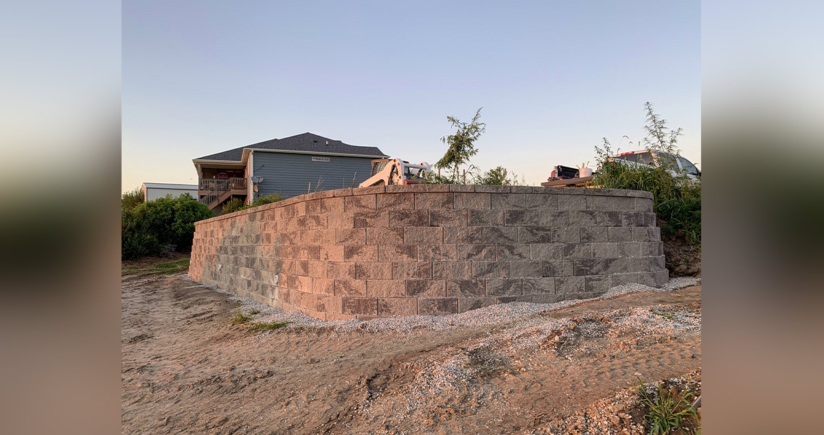 Retaining Wall Around Steel Building - Project by Jon at Menards®
