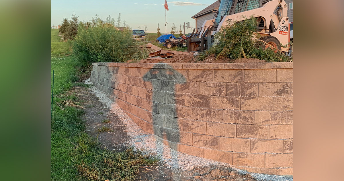 Retaining Wall Around Steel Building - Project by Jon at Menards®