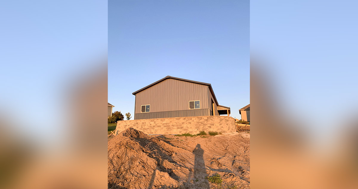 Retaining Wall Around Steel Building - Project by Jon at Menards®