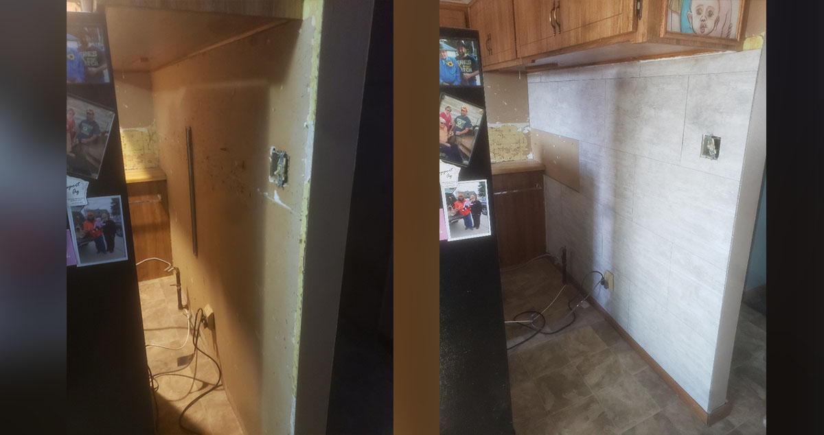 New Backsplash & Countertop - Project by Carley at Menards®