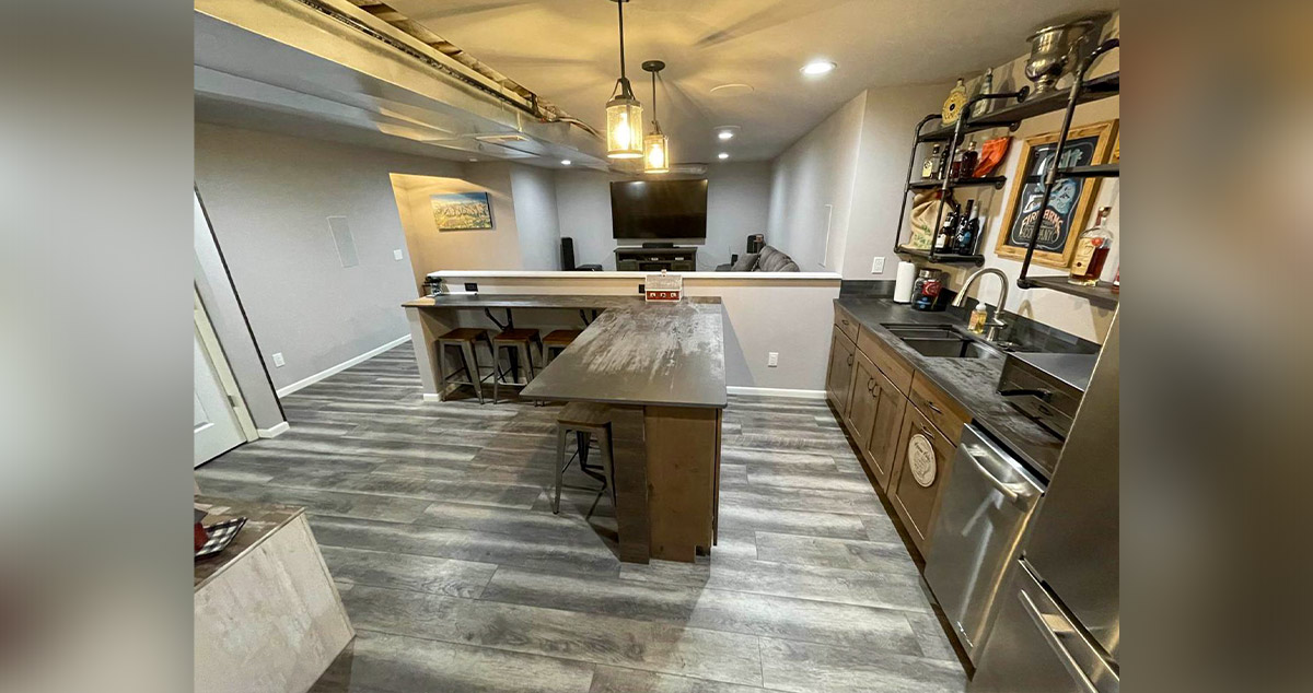 Basement Living Space & Bar - Project by Derek at Menards®