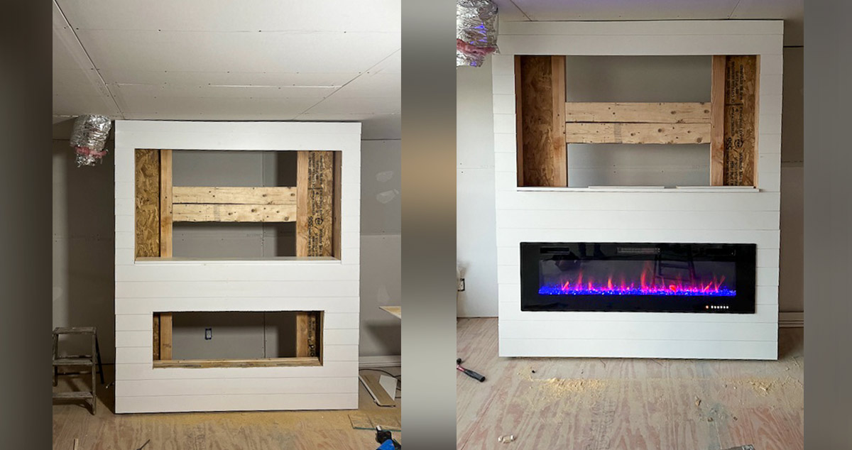 Unique TV & Fireplace Wall - Project by Broc at Menards®