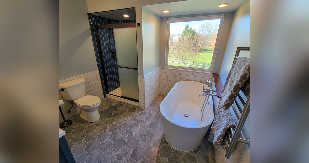 Calming Blues Master Bathroom - Project by Matthew at Menards®