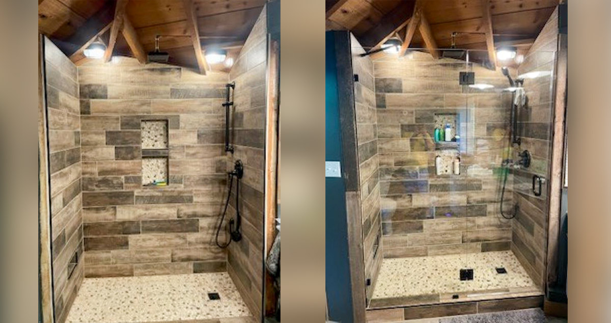 Lake House Walk-In Shower - Project by Stephanie at Menards®