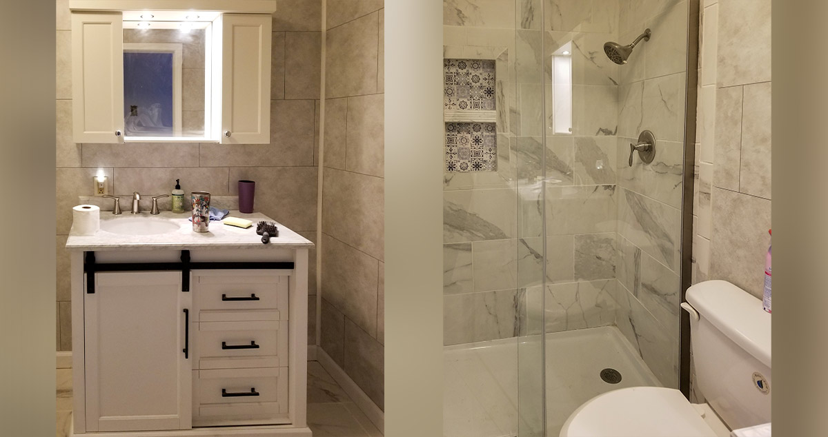 Modern Tiled Bathroom - Project by Tammy at Menards®