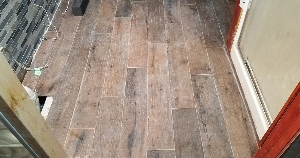 Norwood Chestnut Porcelain Bathroom Flooring - Project by Josh at Menards®