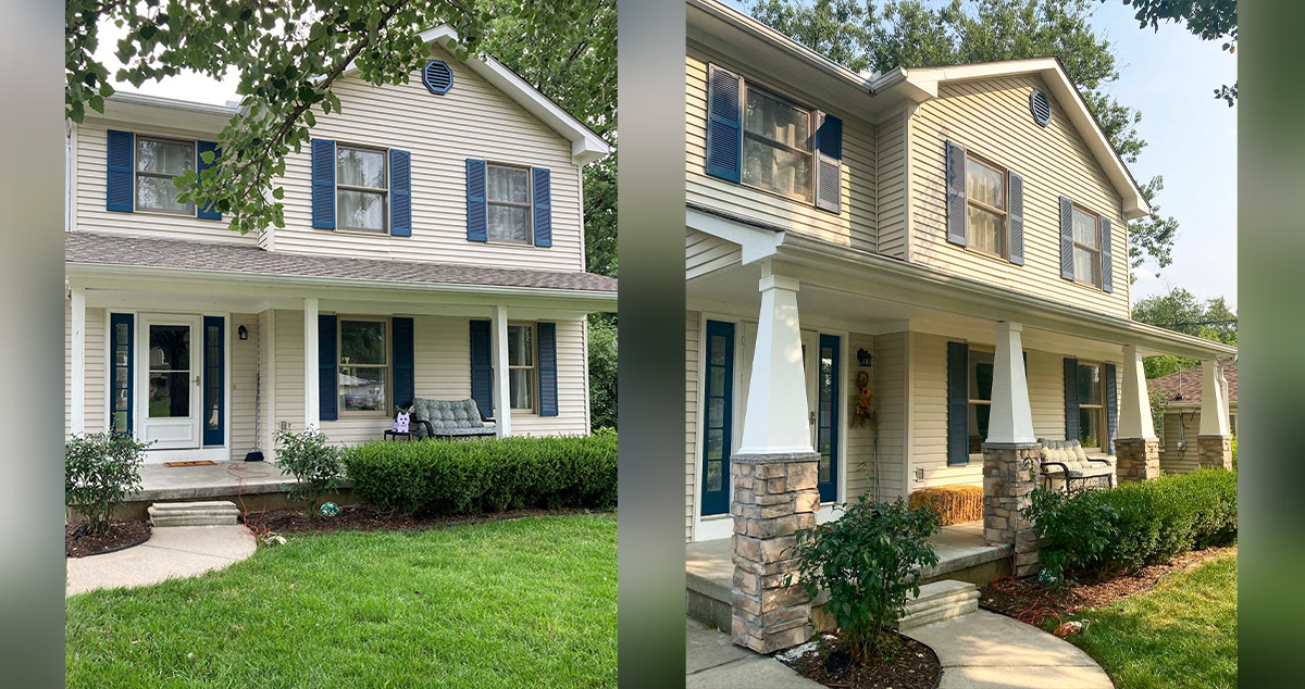 Craftsman Tapered Columns & Stone Veneer Base - Project by Matthew at ...