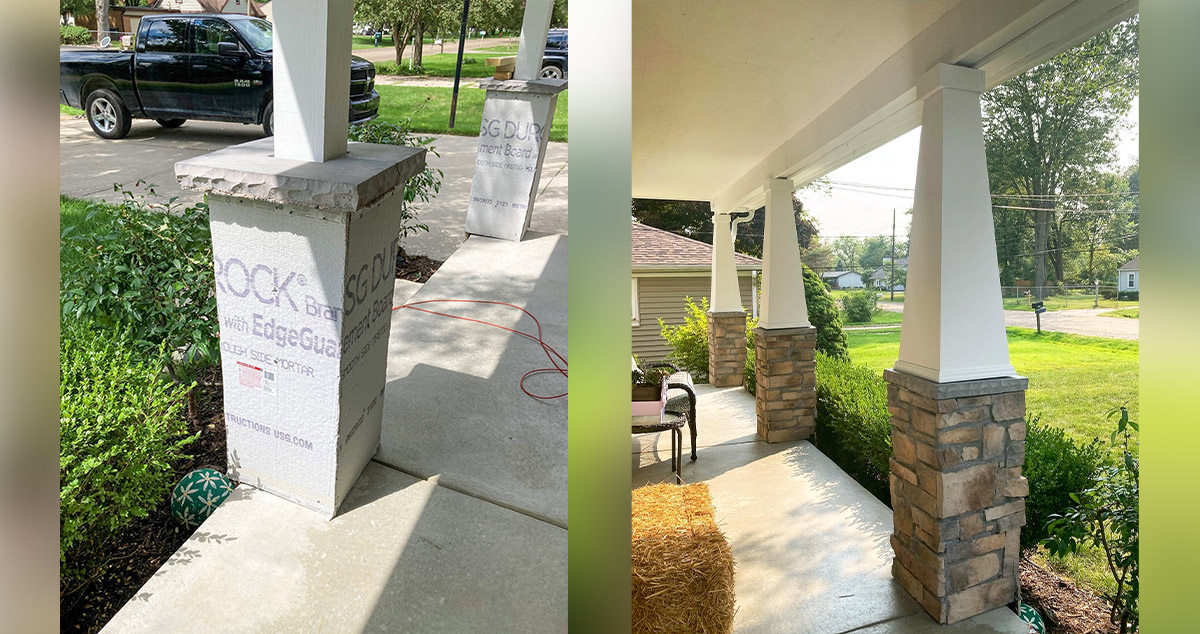 Stone Porch Columns Craftsman Style