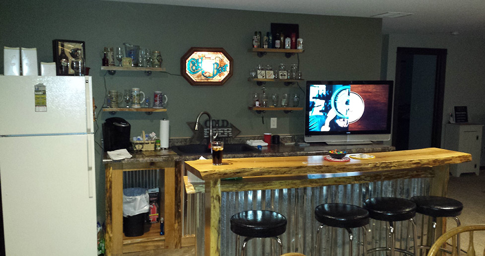 Rustic Basement Bar - Project by Jim at Menards®