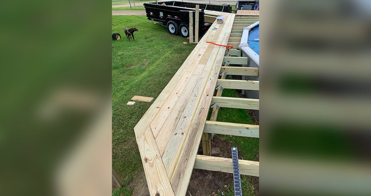 Above Ground Treated Lumber Pool Deck - Project by Blake at Menards®