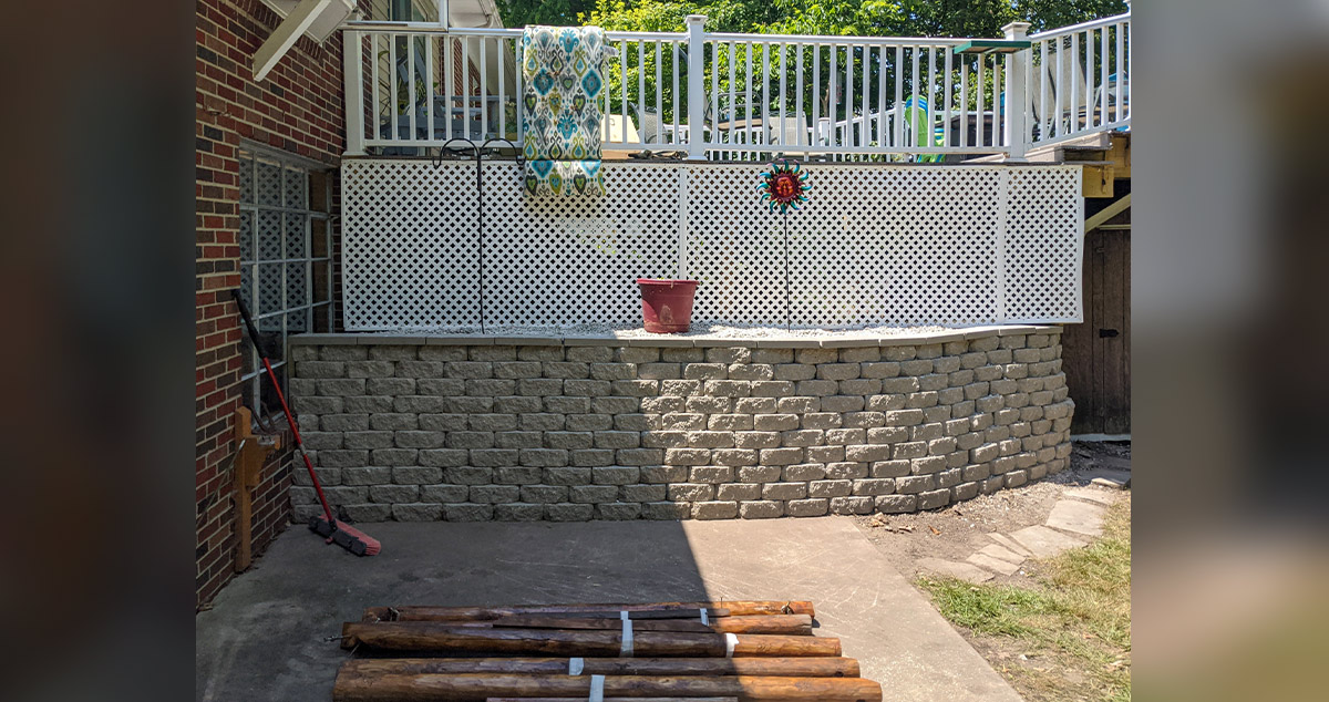 Back Porch Retaining Walls - Project by Kyle at Menards®