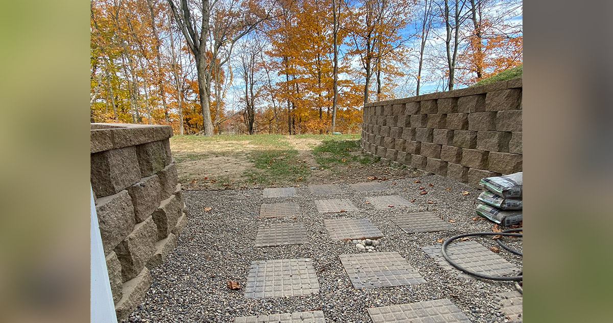 Basement Walkout with Retaining Wall - Project by Cam at Menards®