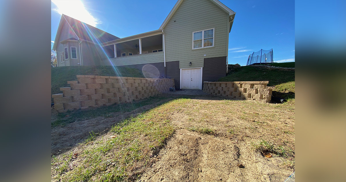 Basement Walkout with Retaining Wall - Project by Cam at Menards®