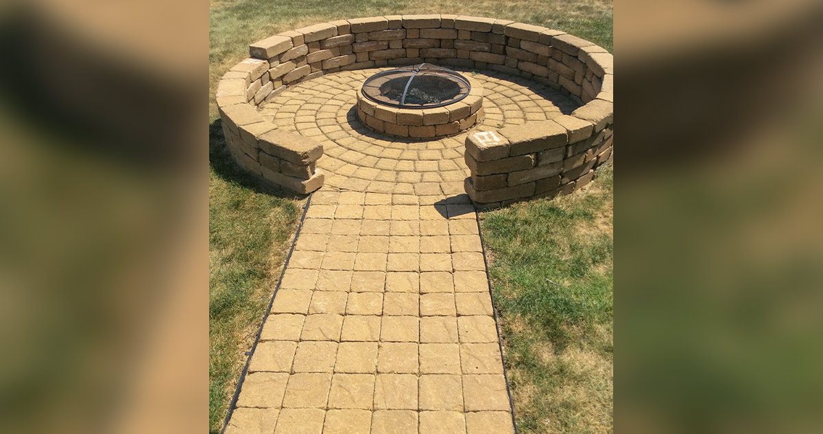 Fire Pit, Seating & Walkway - Project by Benigno at Menards®