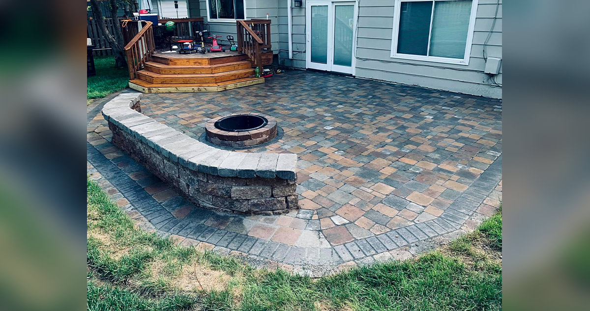 Fire Pit & Patio with Seat Wall - Project by Brandon at Menards®