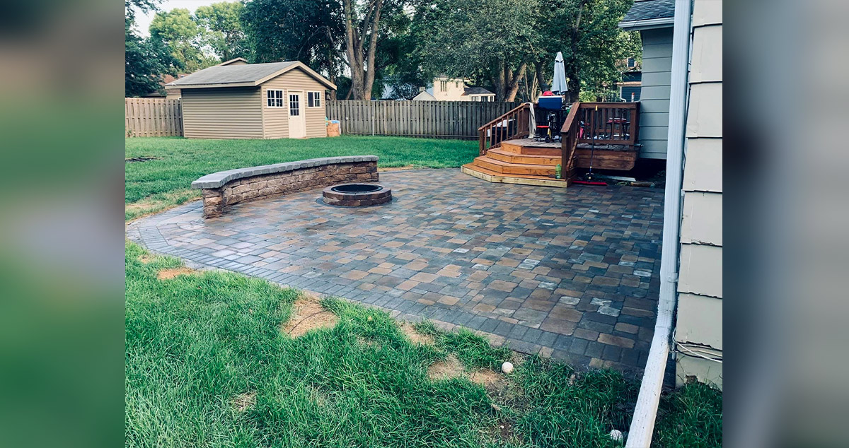 Fire Pit & Patio with Seat Wall - Project by Brandon at Menards®