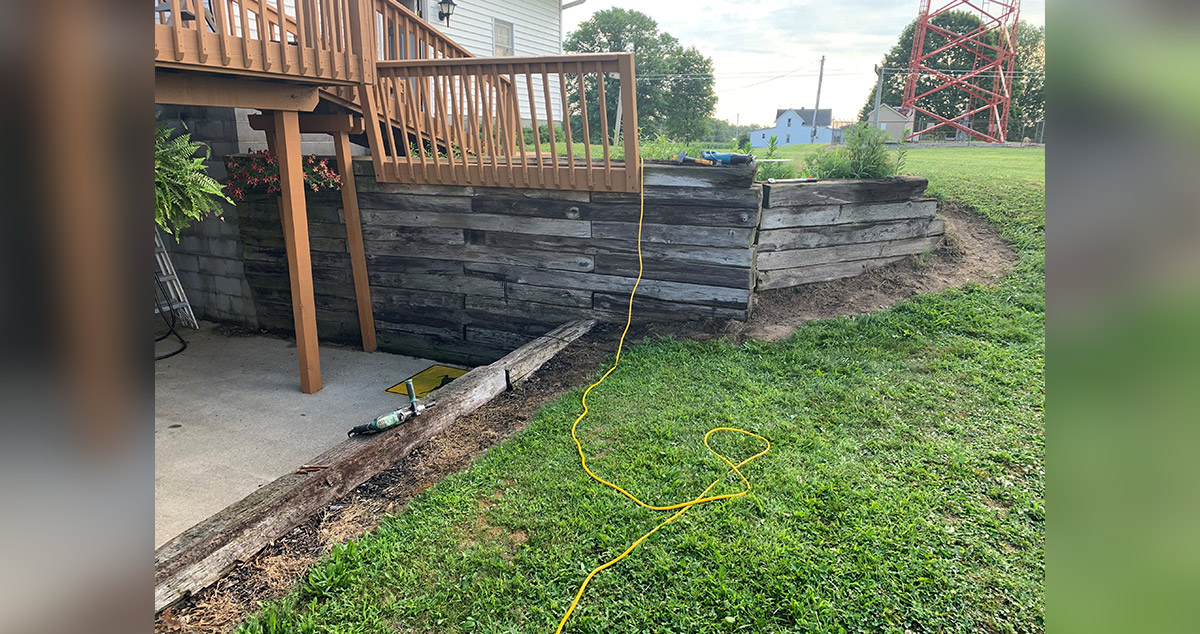 Four-Sided Retaining Wall Around Patio - Project by Josh at Menards®