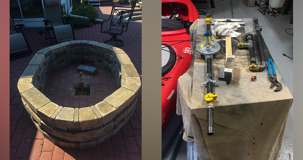Menards Gas Fire Pit Backyard Creations® 50,000 BTU's Harrington