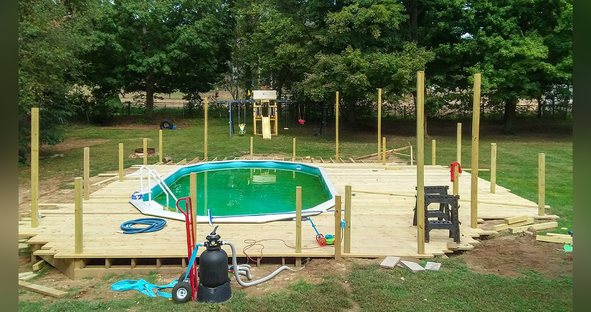 Pool Deck with Fence - Project by Dustin at Menards®