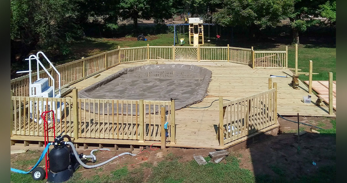 Pool Deck with Fence - Project by Dustin at Menards®