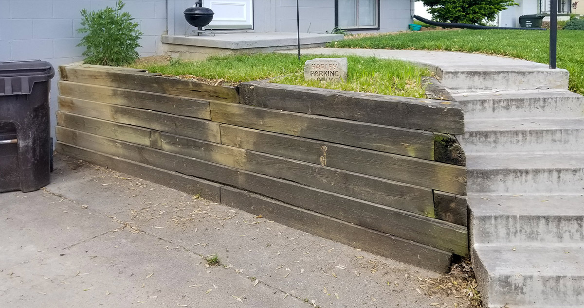 Wood to Block Retaining Wall - Project by Residental Refinement at Menards®