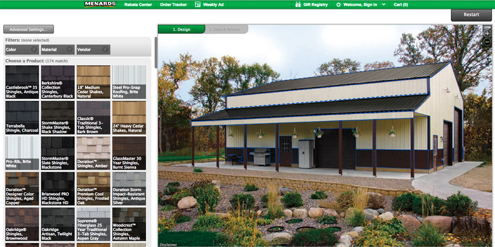 Menards Pole Barn Color Visualizer